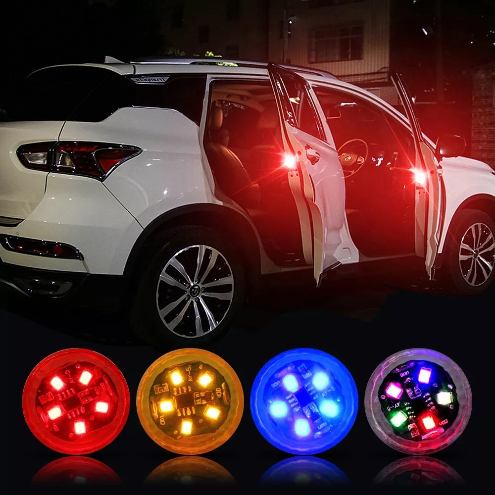 Universal Car Door LED Safety Warning Magnetic Sensor Flashing Lights ...